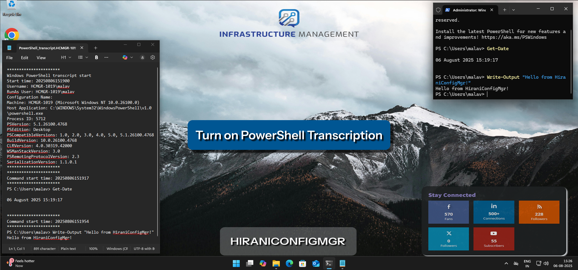 MDM_71_Audit‑Ready PowerShell: Enable & Setup PowerShell Transcription via Microsoft Intune ...