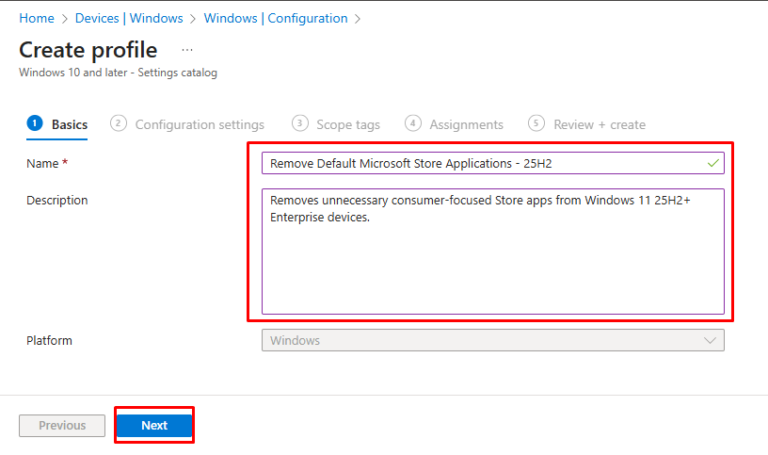MDM_77_Remove Default Microsoft Store Packages on Windows Devices using Intune Settings Catalog ...