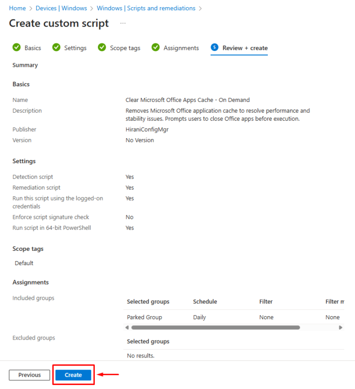 MDM_81_Clear Microsoft Office Apps Cache Using Intune Remediation ...